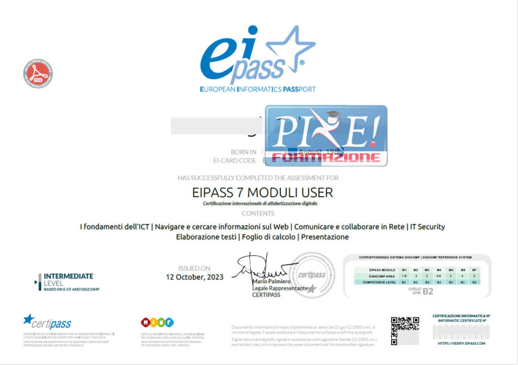 EIPASS 7 MODULI USER - 144€ (Promo ATA) - Pixe! Formazione - Foligno